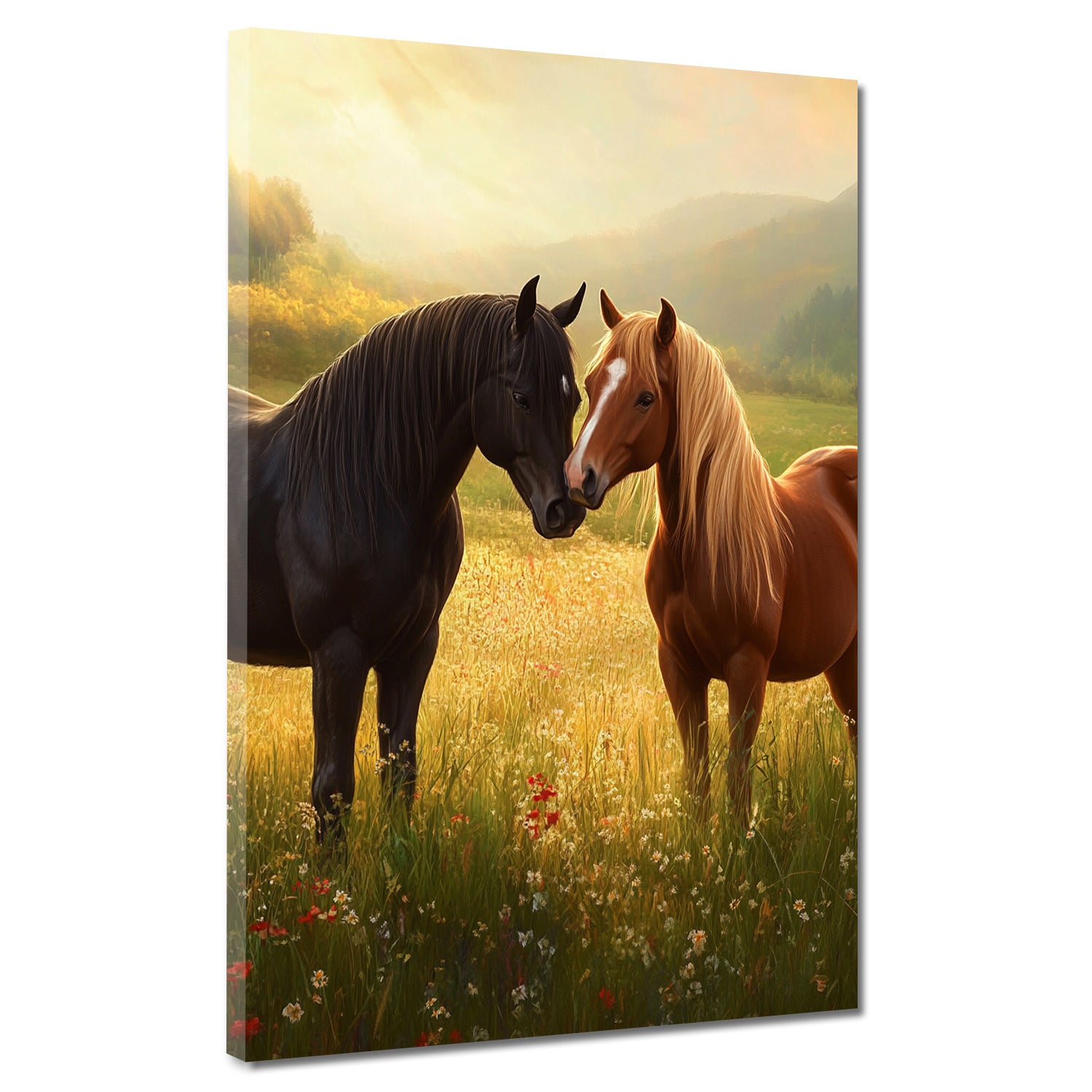 Cavalli al tramonto Quadro [Consegna gratuita] – Artedinoi.it